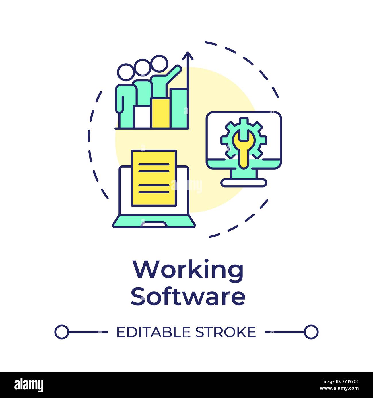 Working software multi color concept icon Stock Vector Image & Art - Alamy
