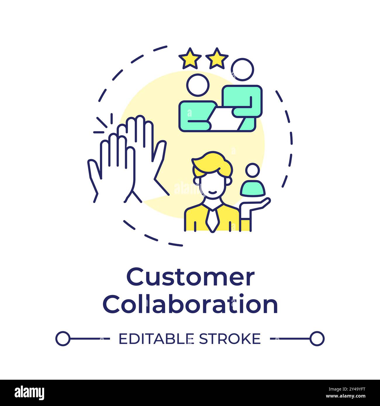 Customer collaboration multi color concept icon Stock Vector Image ...