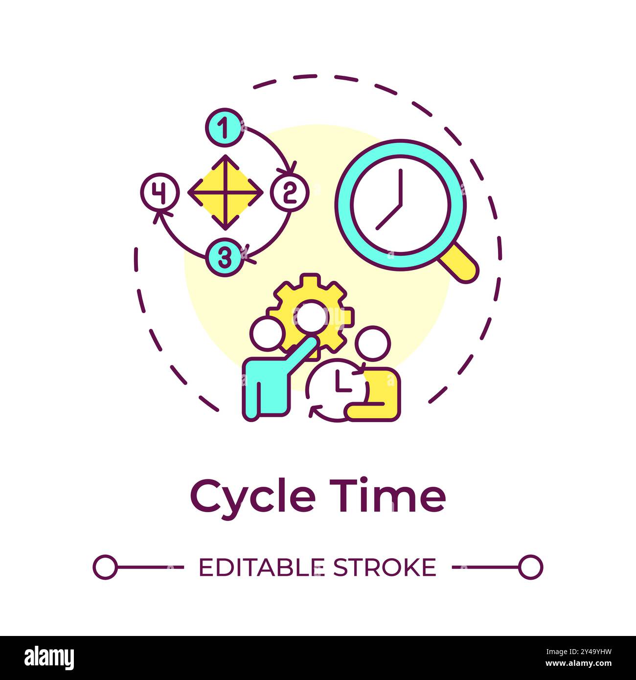 Cycle time multi color concept icon Stock Vector Image & Art - Alamy