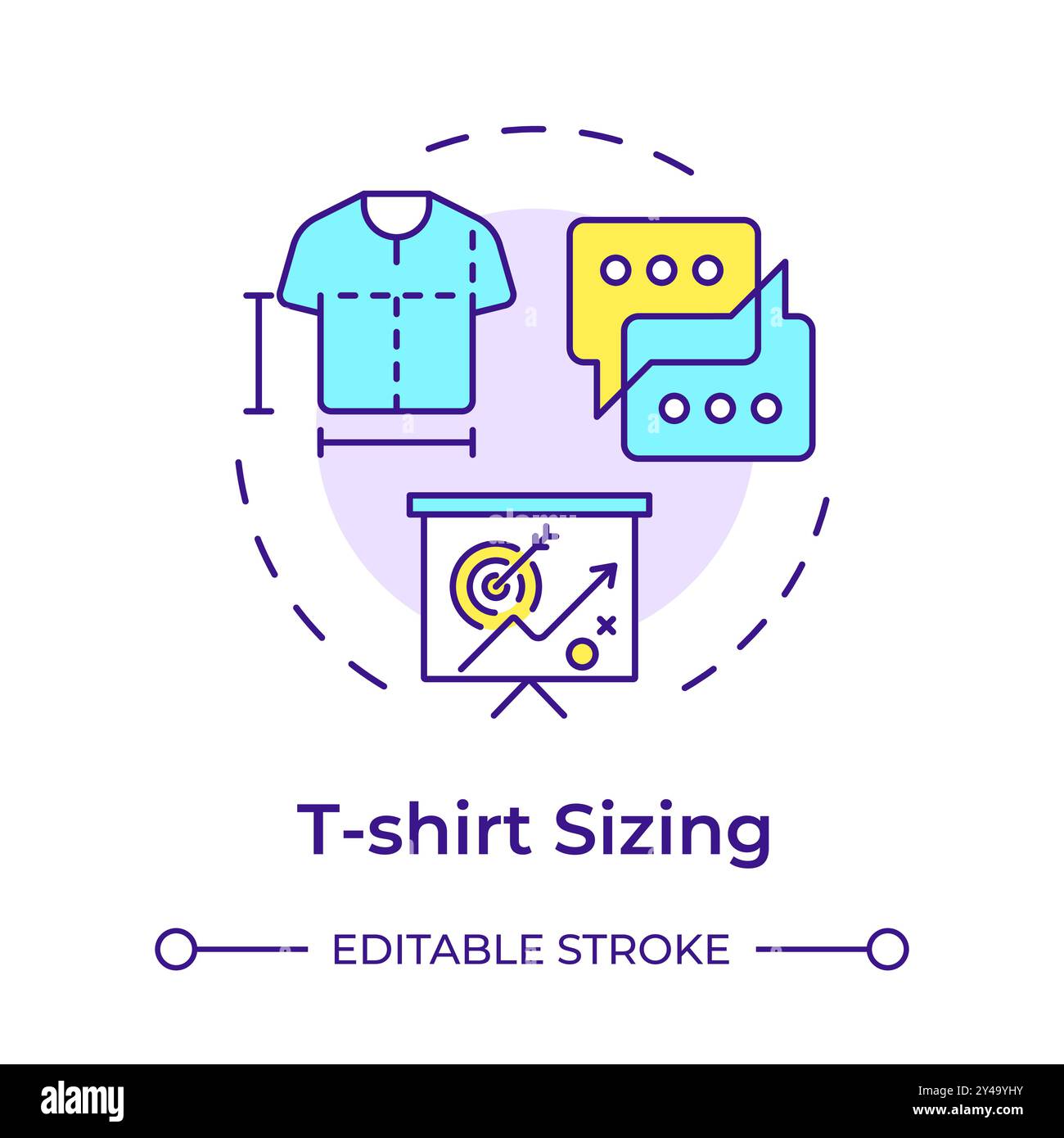 T-shirt sizing multi color concept icon Stock Vector Image & Art - Alamy