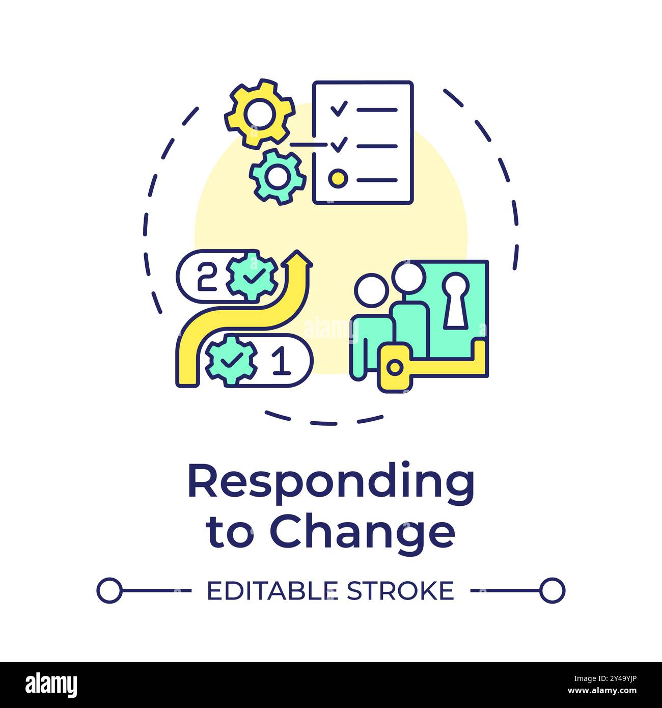Responding to change multi color concept icon Stock Vector Image & Art ...