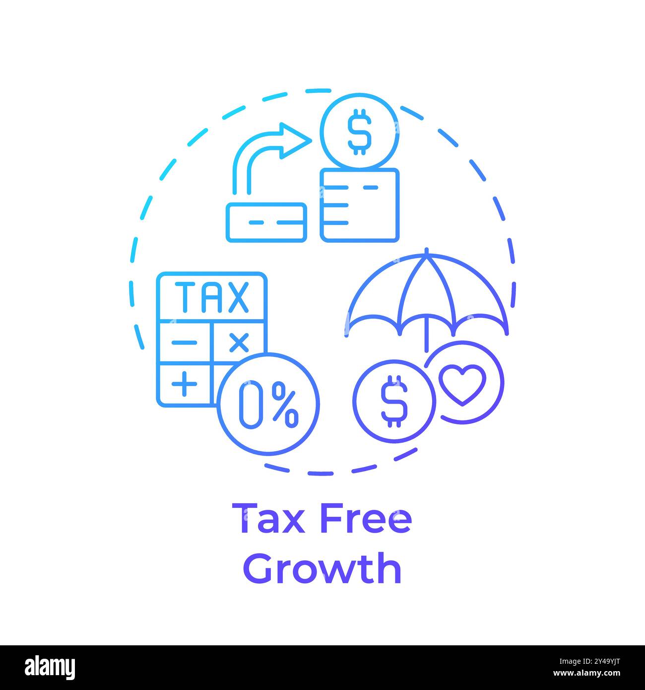 Tax free growth blue gradient concept icon Stock Vector Image & Art - Alamy