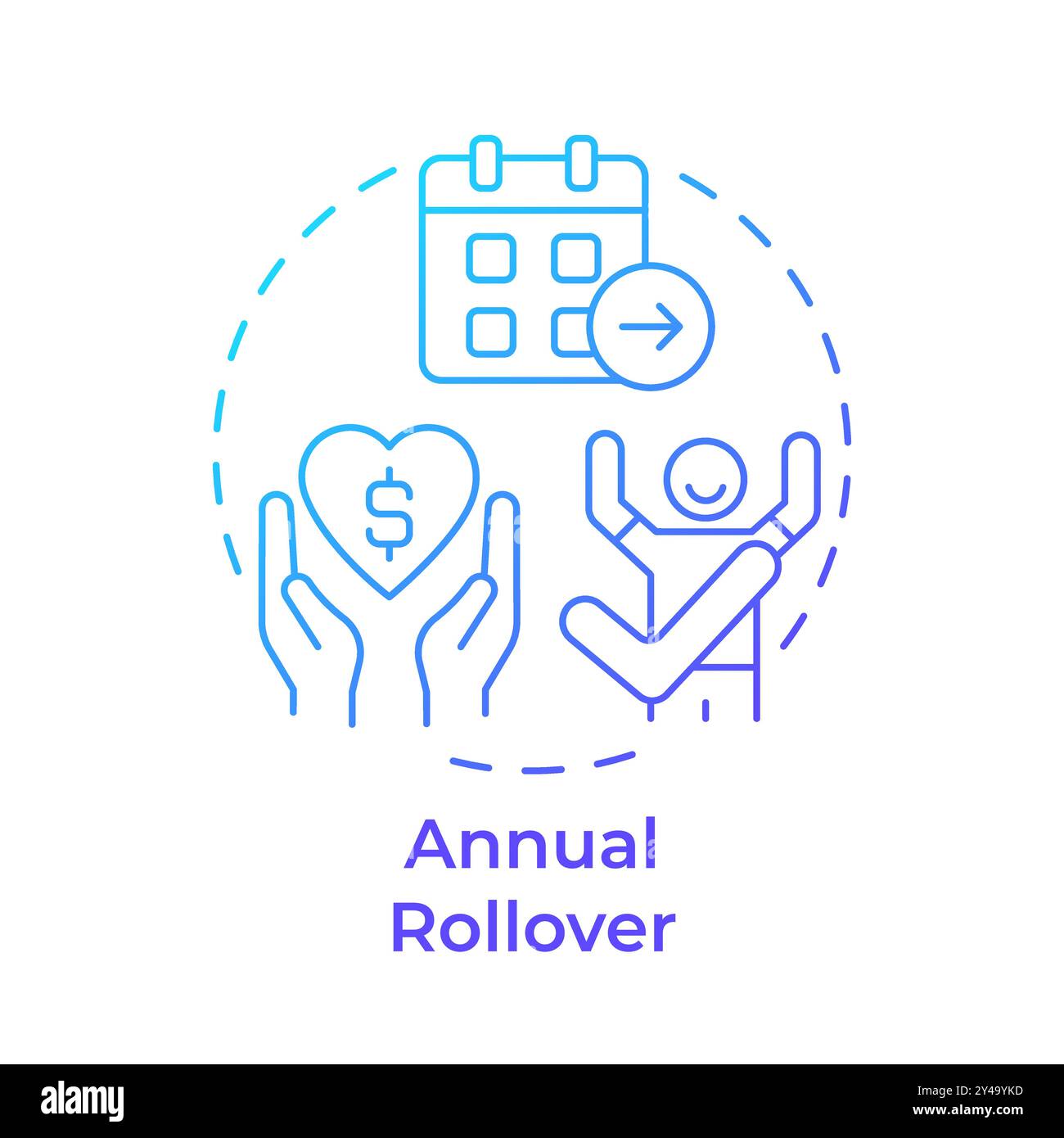 Annual rollover blue gradient concept icon Stock Vector Image & Art - Alamy