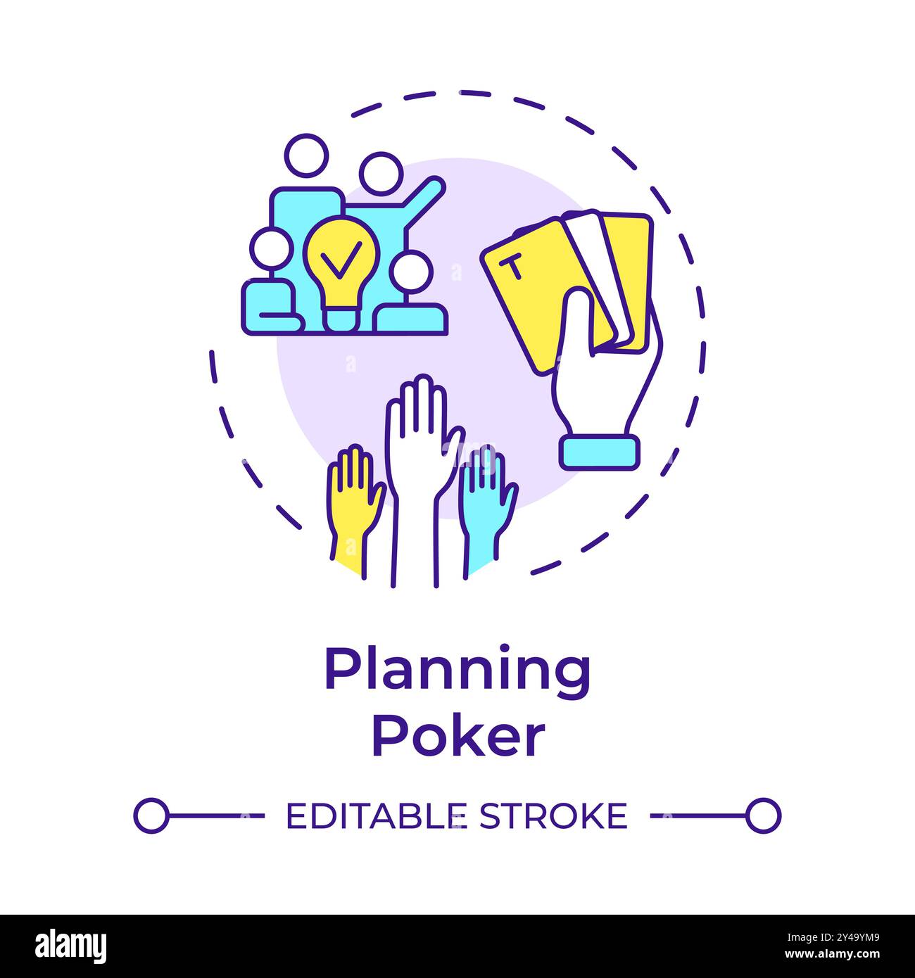 Planning poker multi color concept icon Stock Vector Image & Art - Alamy