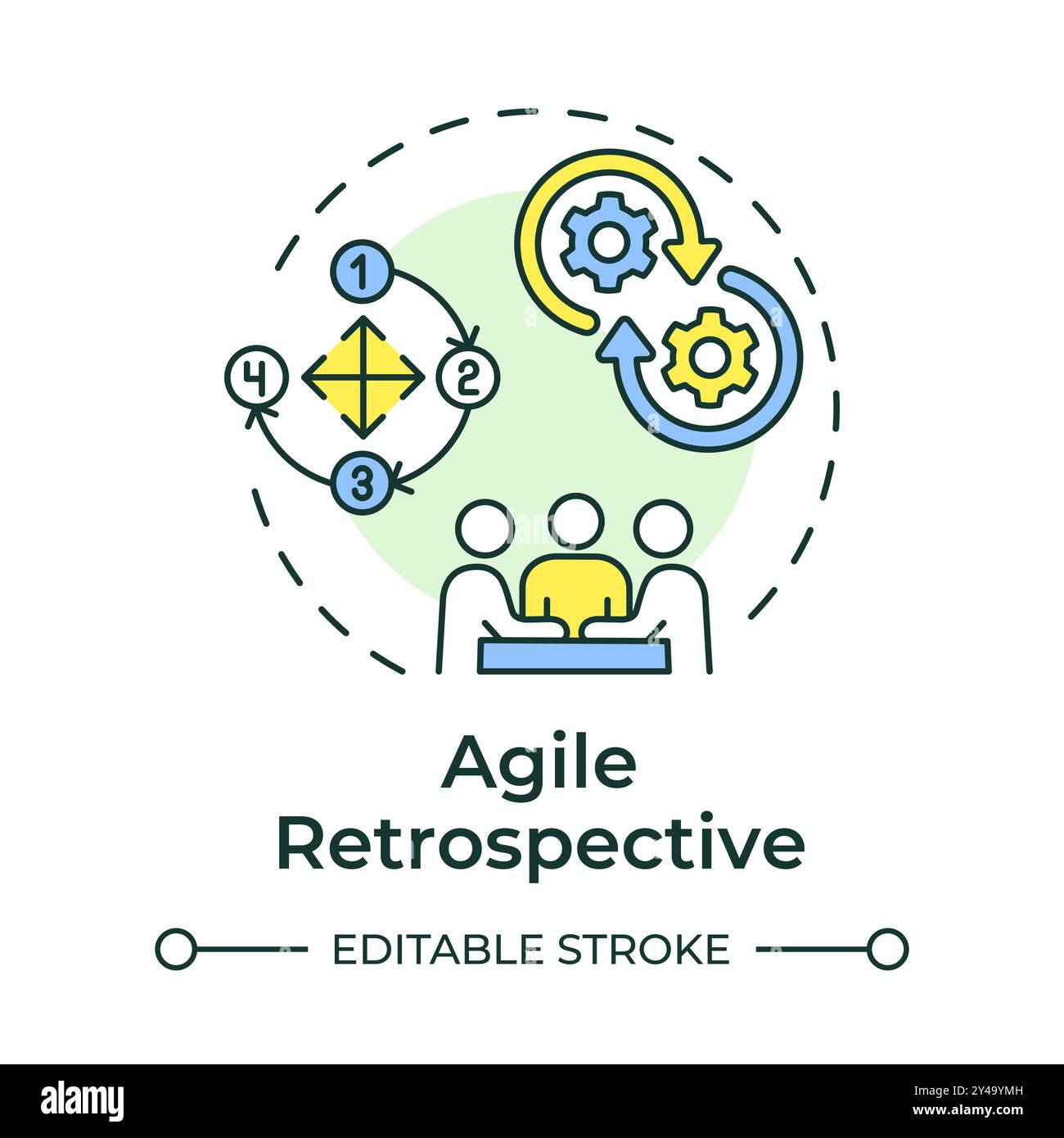 Agile retrospective multi color concept icon Stock Vector Image & Art ...