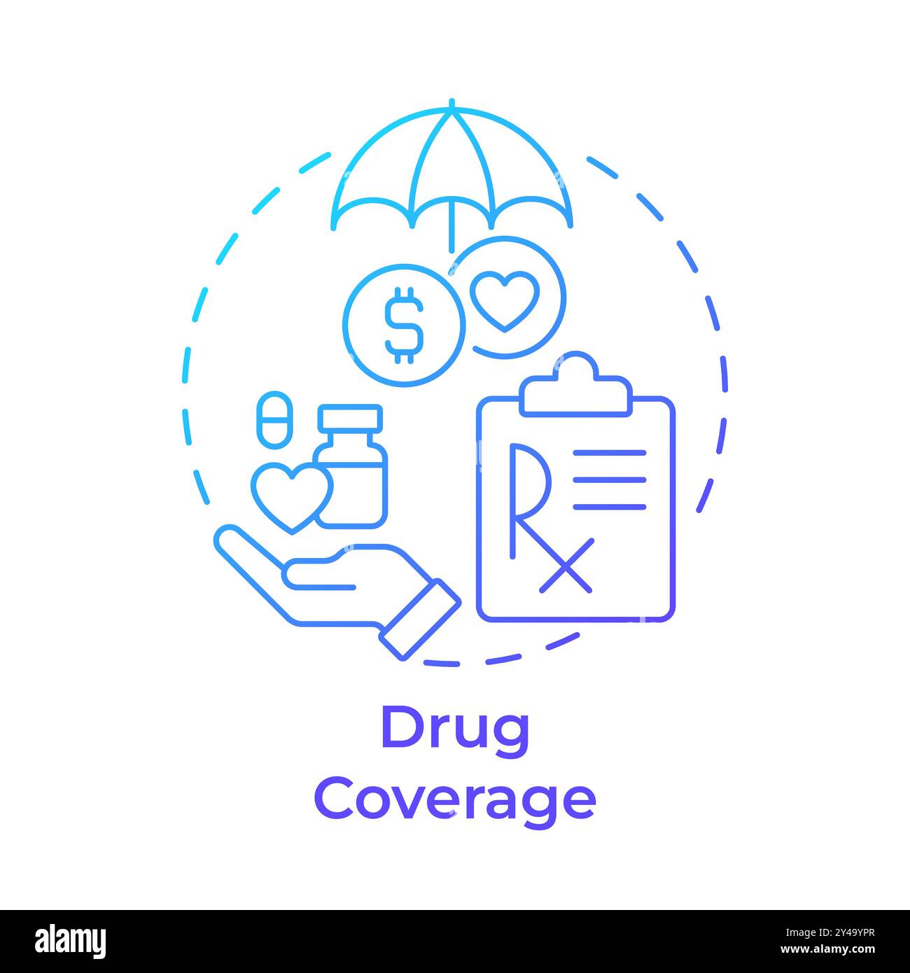 Drug coverage blue gradient concept icon Stock Vector Image & Art - Alamy