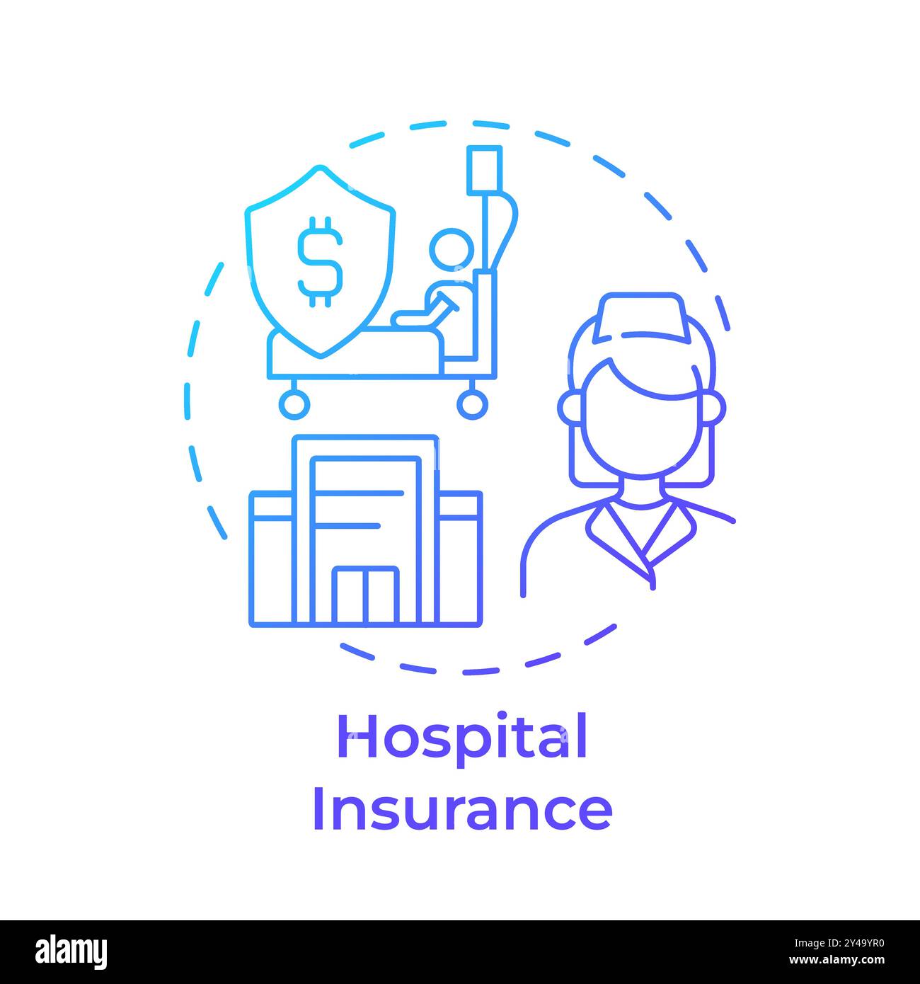 Hospital insurance blue gradient concept icon Stock Vector Image & Art ...