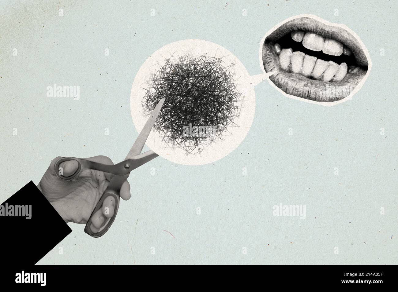 Composite artwork sketch image photo collage of monochrome caricature ...