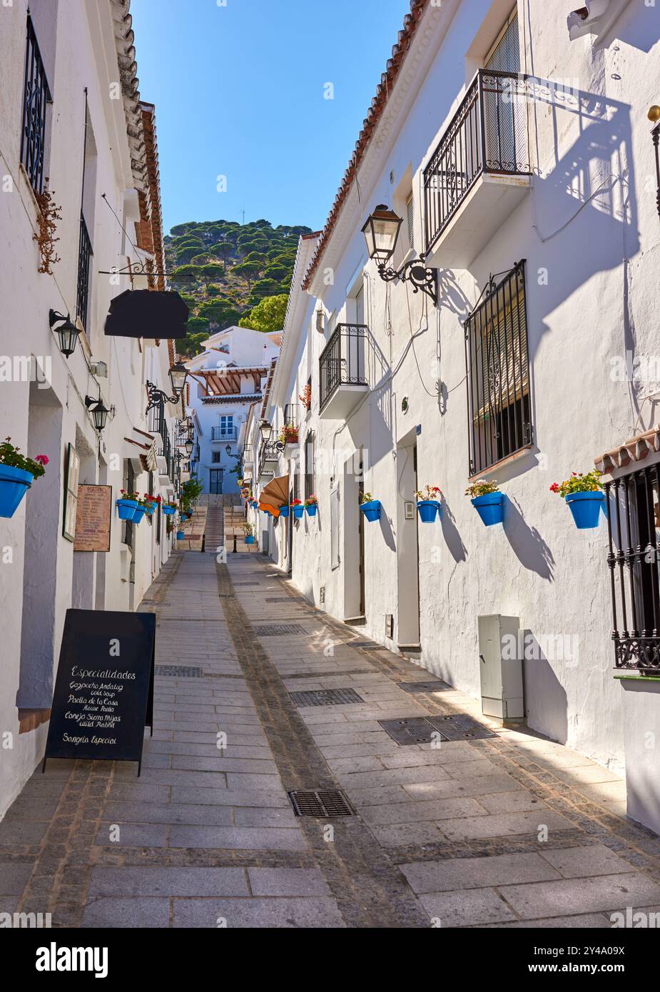 Buildings, street and alley outside with architecture, travel and ...