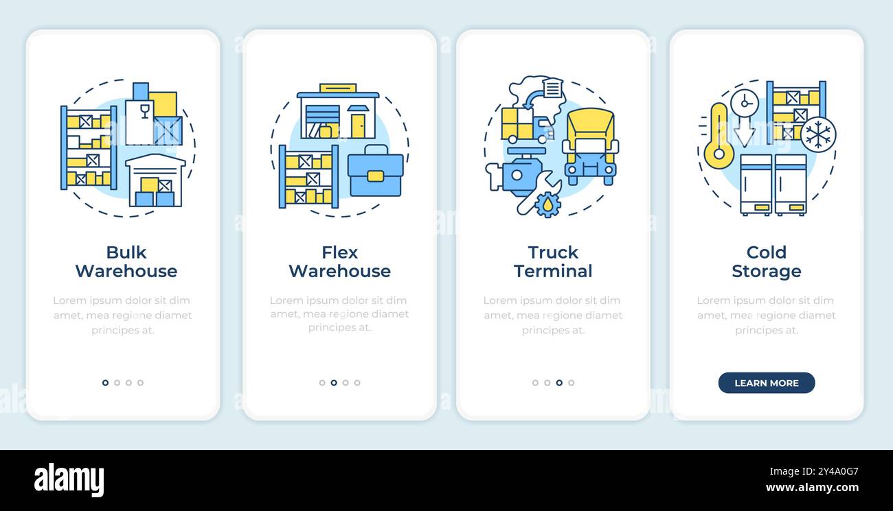 Industrial Buildings Types Onboarding Mobile App Screen Stock Vector Image And Art Alamy