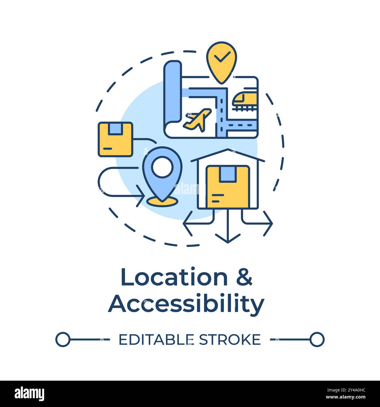Location and accessibility multi color concept icon Stock Vector Image ...