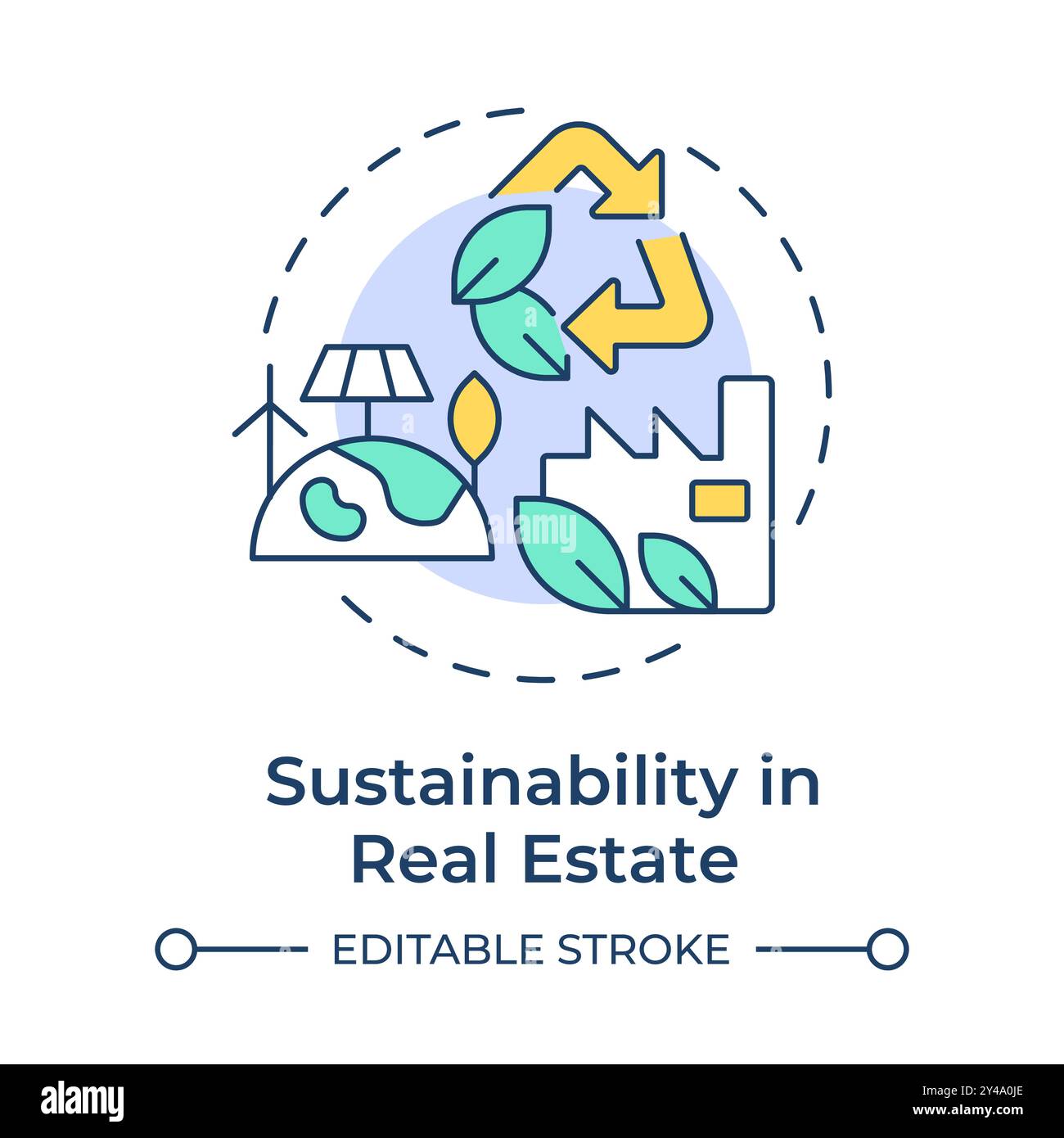 Sustainability in real estate multi color concept icon Stock Vector ...