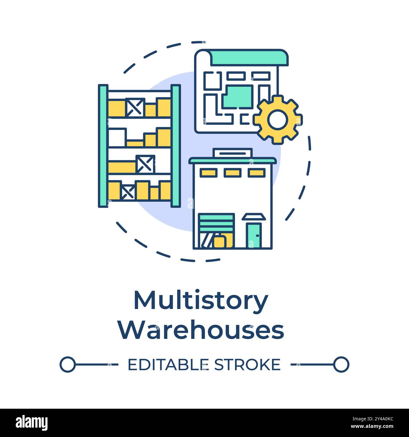 Multistory warehouse multi color concept icon Stock Vector Image & Art ...
