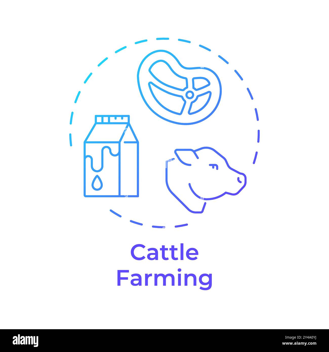 Cattle farming blue gradient concept icon Stock Vector Image & Art - Alamy
