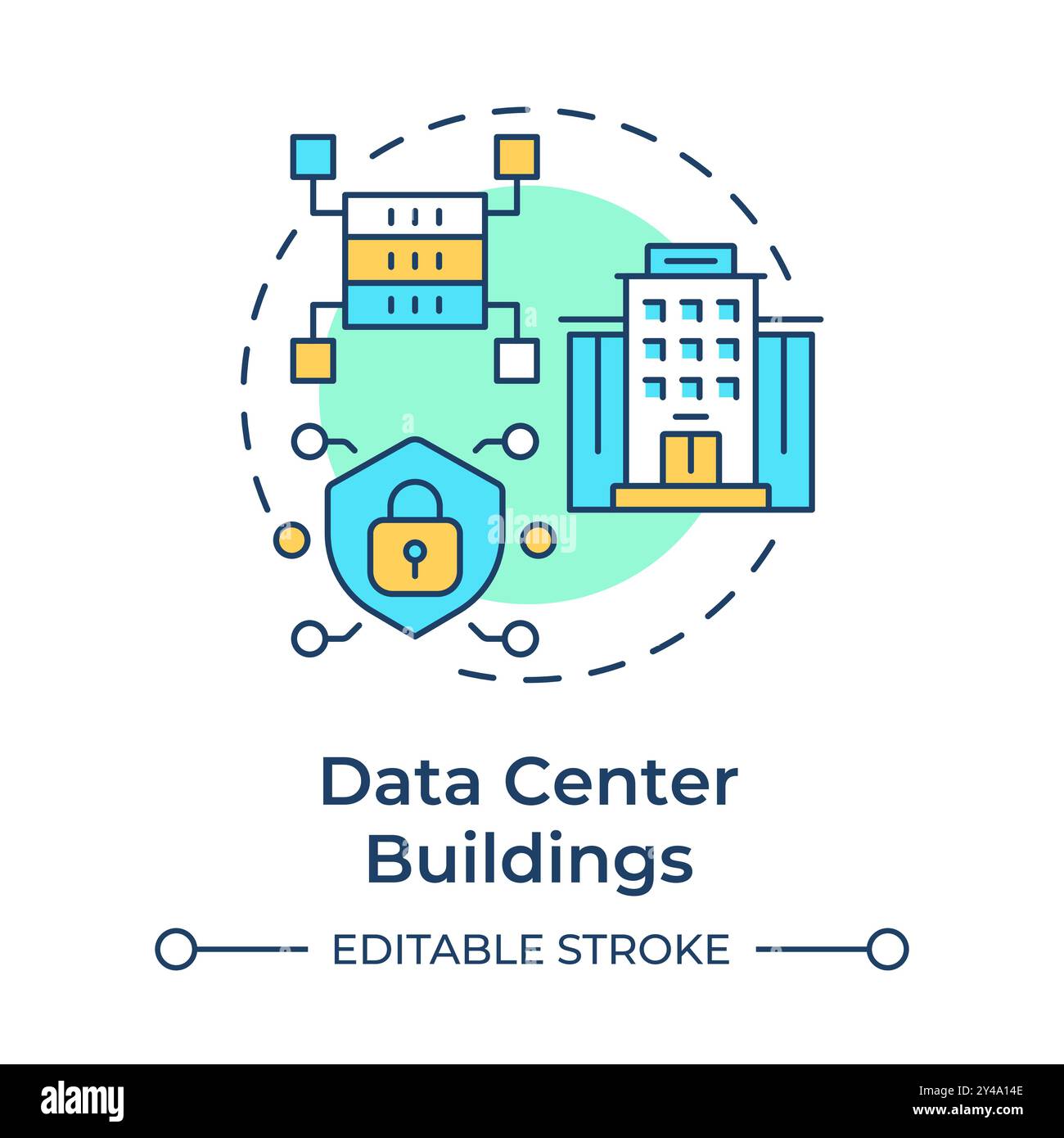 Data center buildings multi color concept icon Stock Vector Image & Art ...
