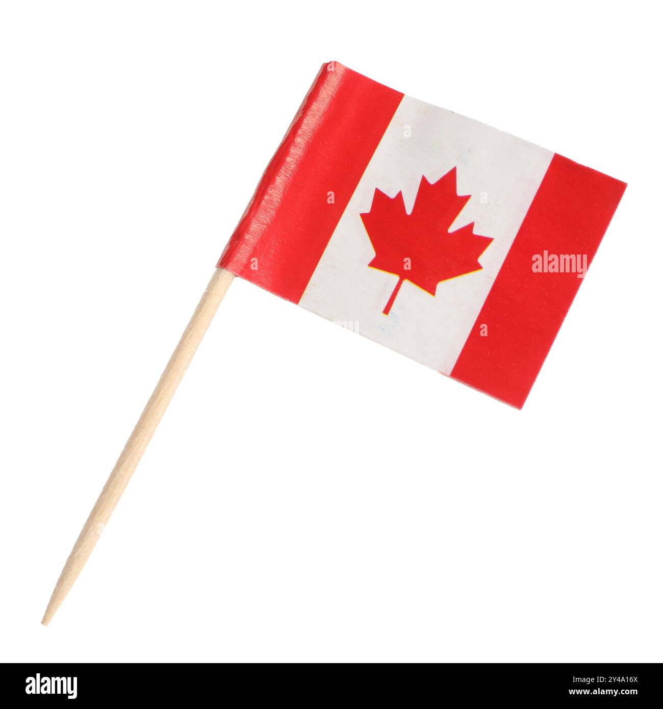 Small paper flag of Canada isolated on white Stock Photo - Alamy