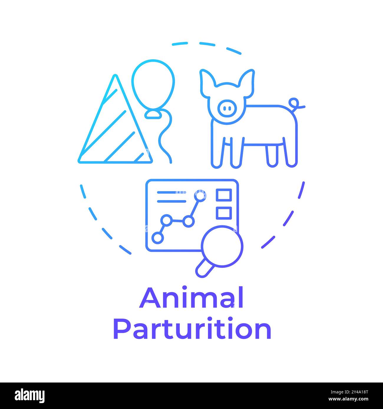 Animal parturition blue gradient concept icon Stock Vector Image & Art ...