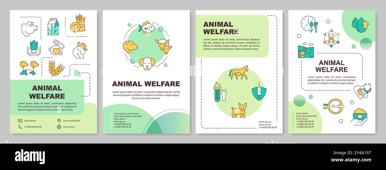 Animal welfare green circle brochure template Stock Vector Image & Art ...