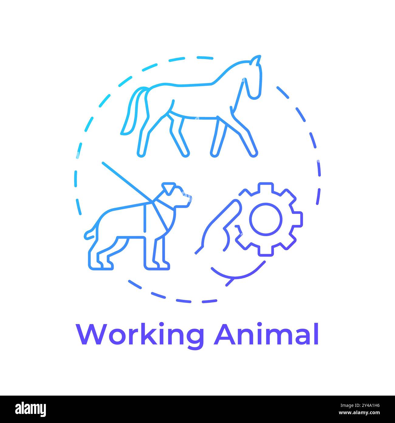 Working animal blue gradient concept icon Stock Vector Image & Art - Alamy