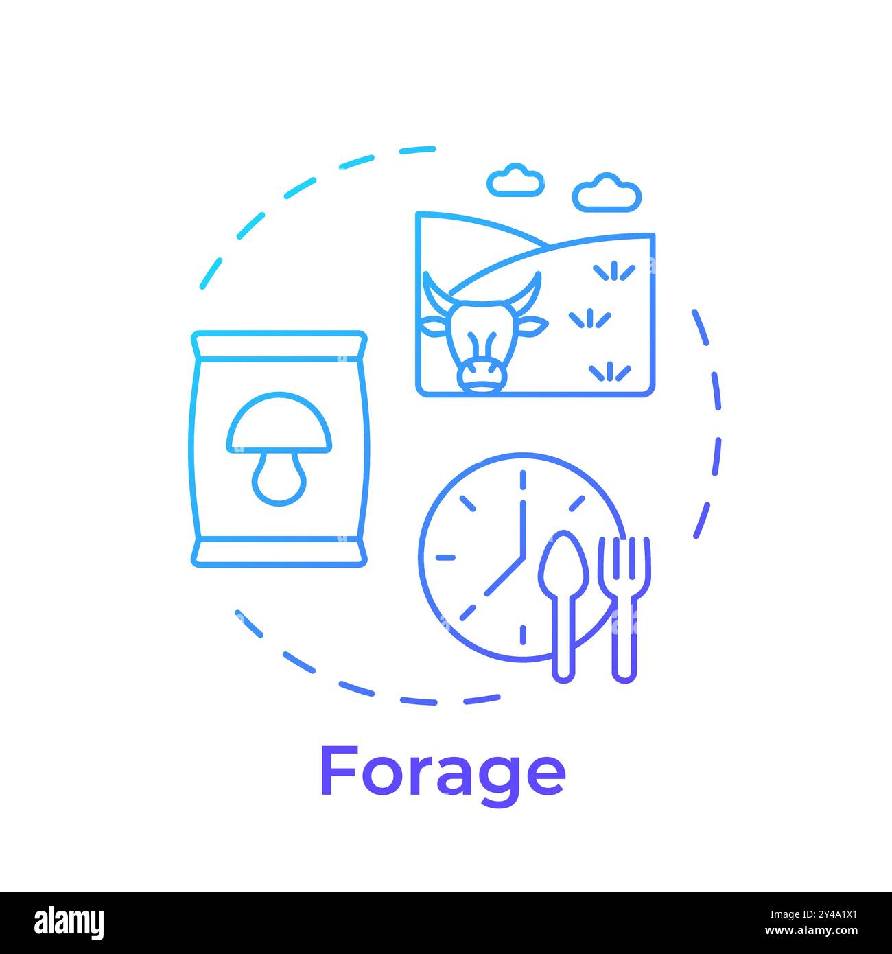 Forage blue gradient concept icon Stock Vector Image & Art - Alamy