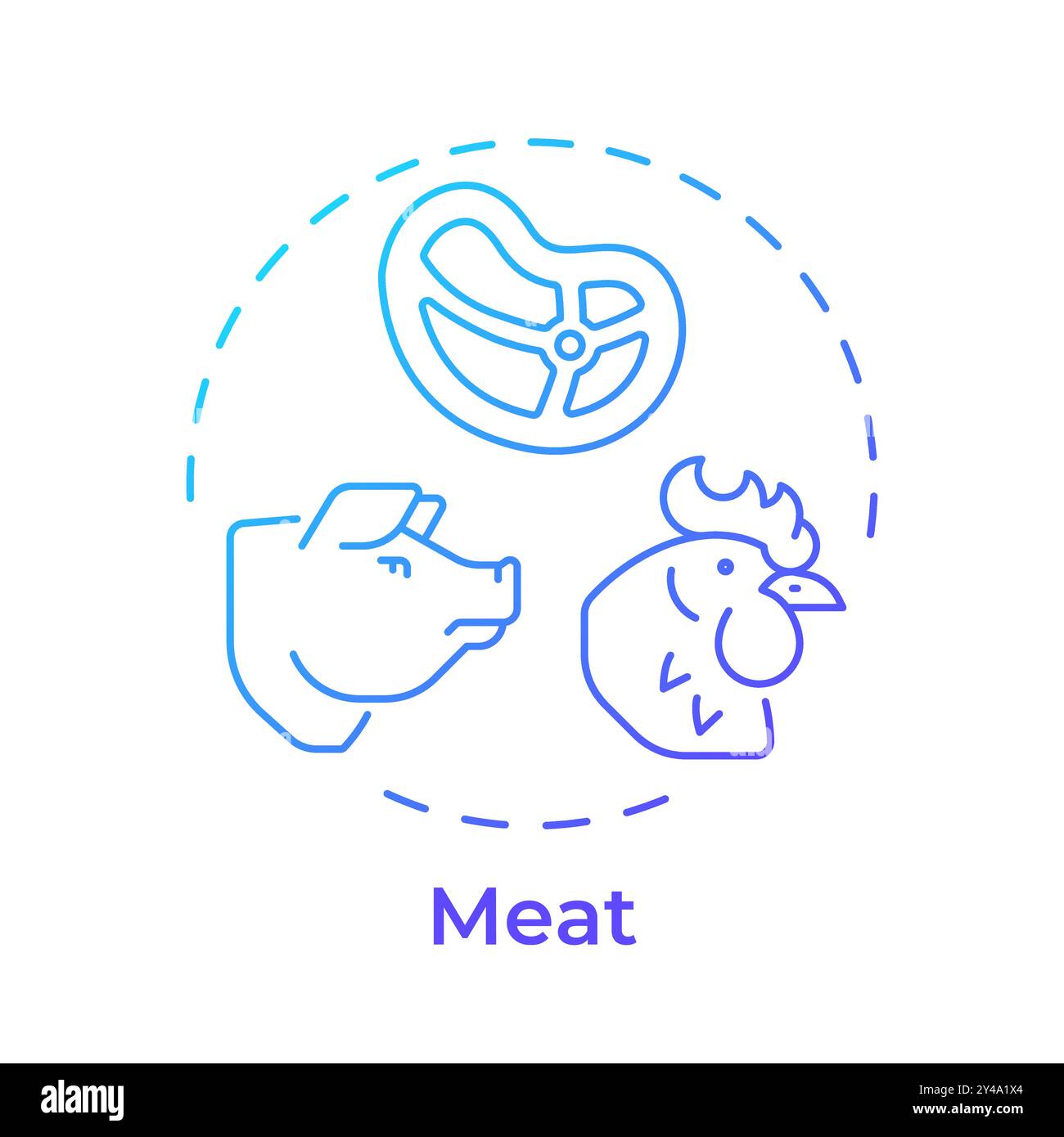 Meat blue gradient concept icon Stock Vector Image & Art - Alamy