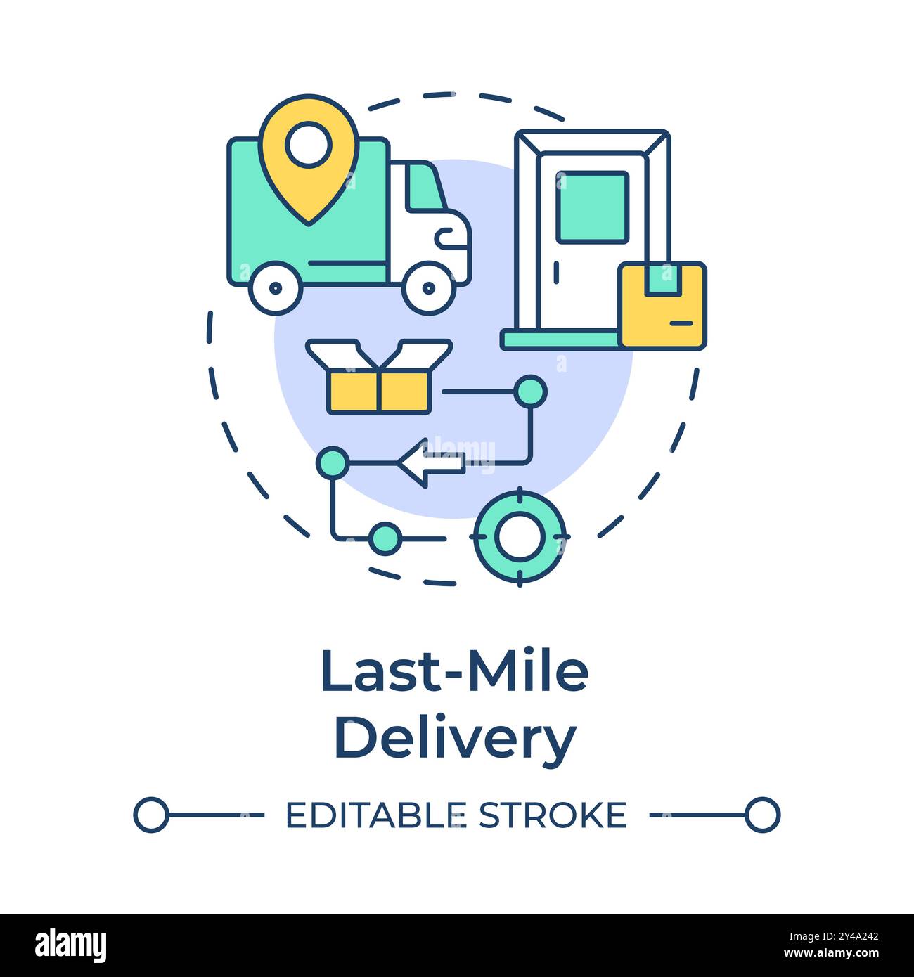 Last-mile delivery multi color concept icon Stock Vector Image & Art ...