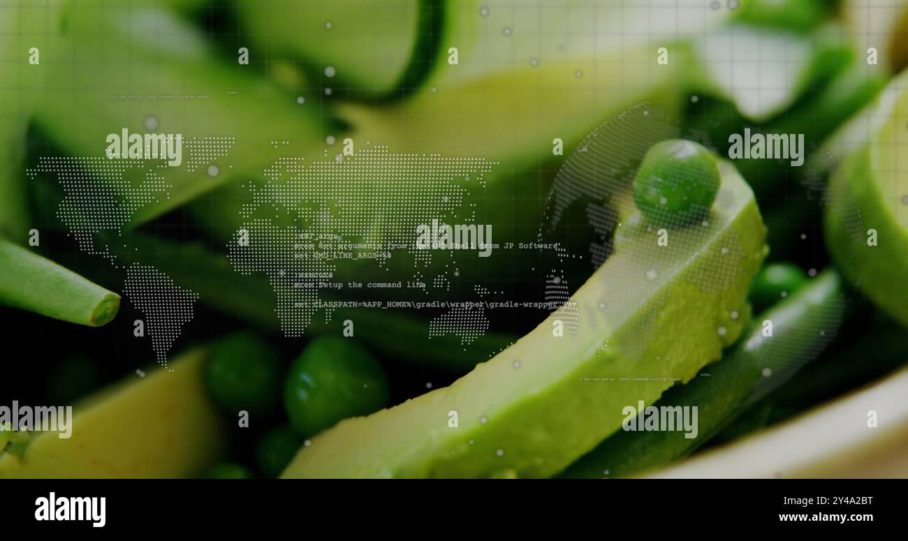 Image of data processing over vegetables Stock Photo - Alamy