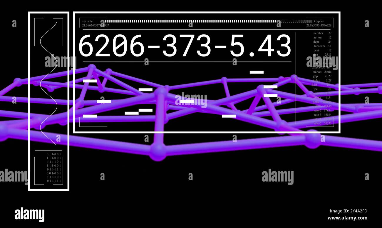 Image of scientific data processing over network of connections Stock ...