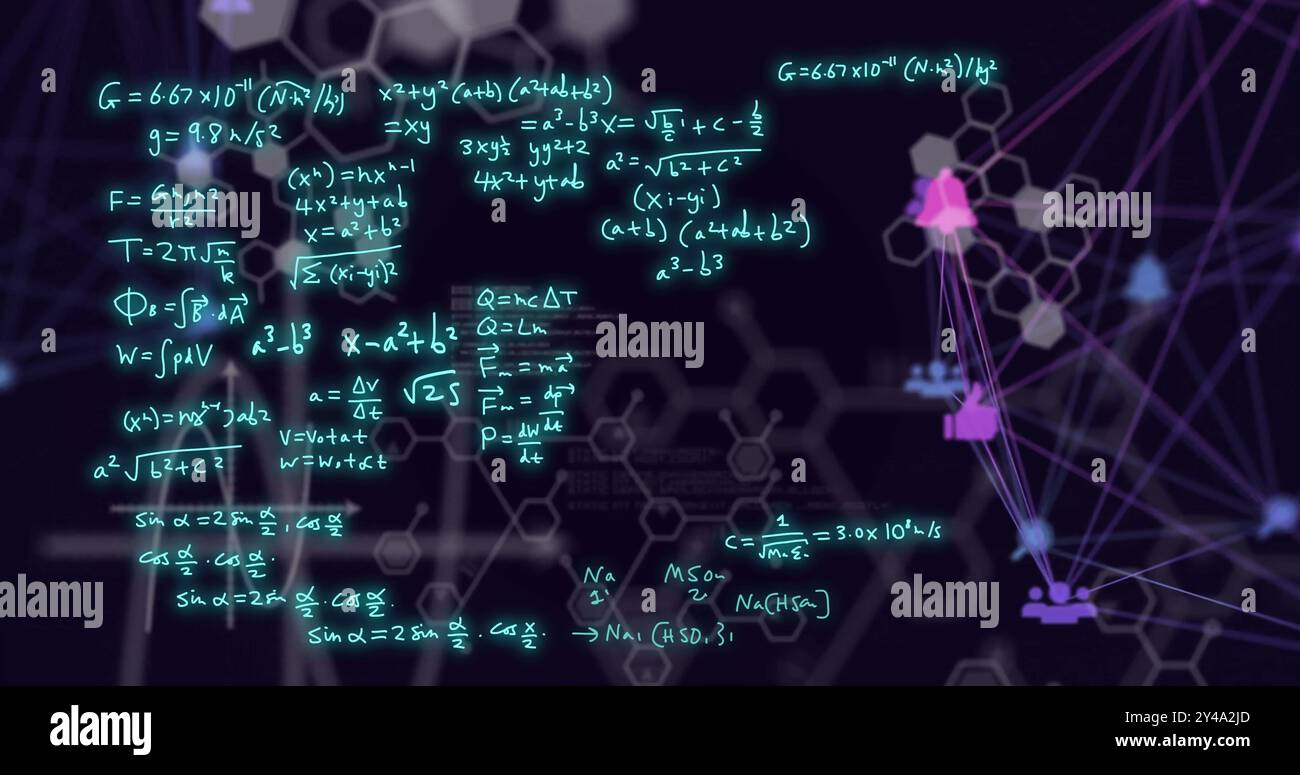 Image of scientific data processing over network of connections Stock ...