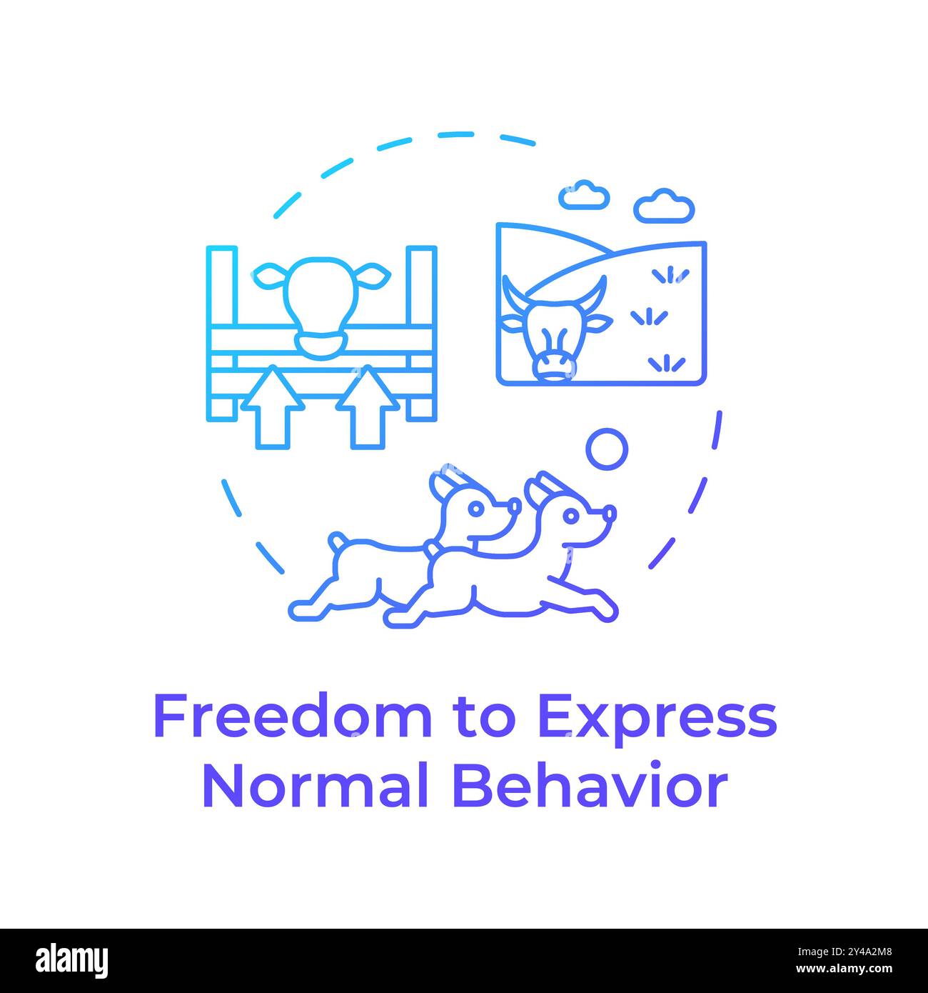 Freedom to express normal behavior blue gradient concept icon Stock ...