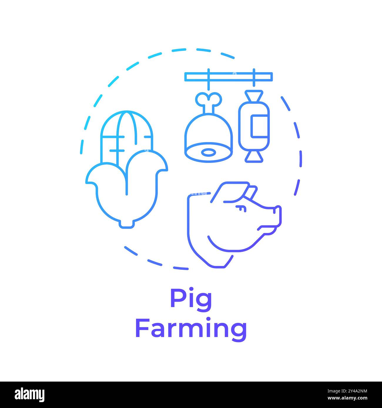Pig farming blue gradient concept icon Stock Vector Image & Art - Alamy