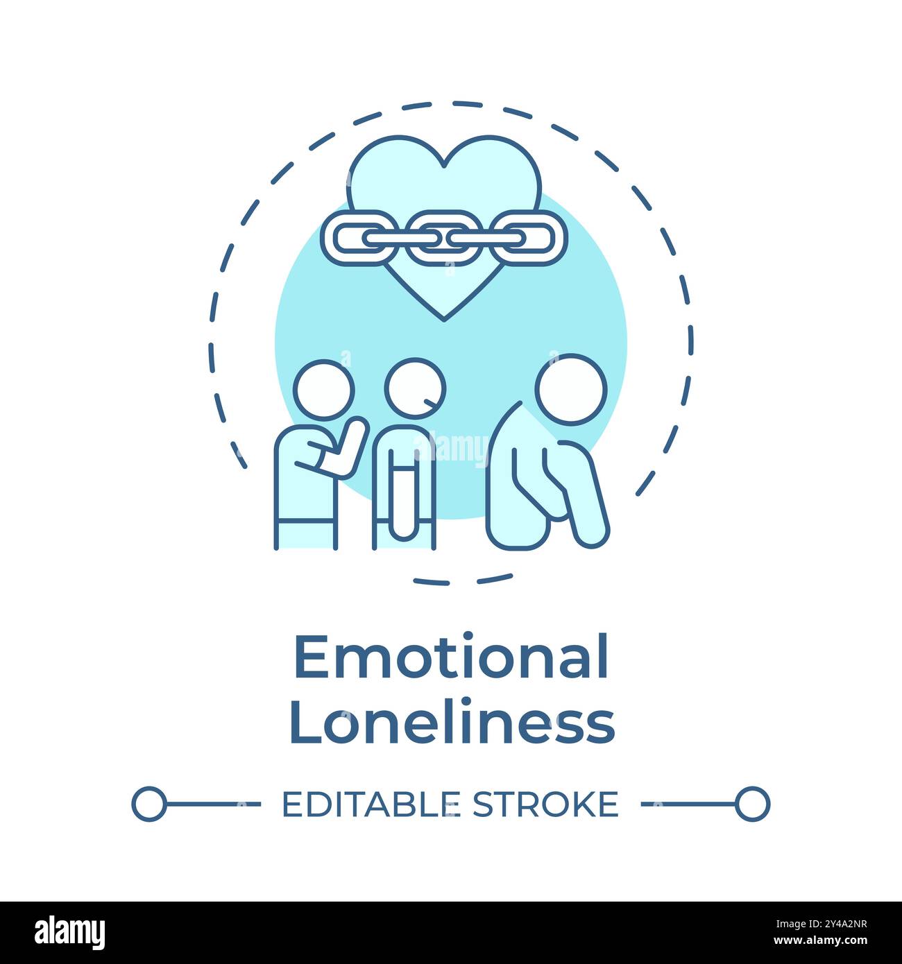 Emotional loneliness soft blue concept icon Stock Vector Image & Art ...