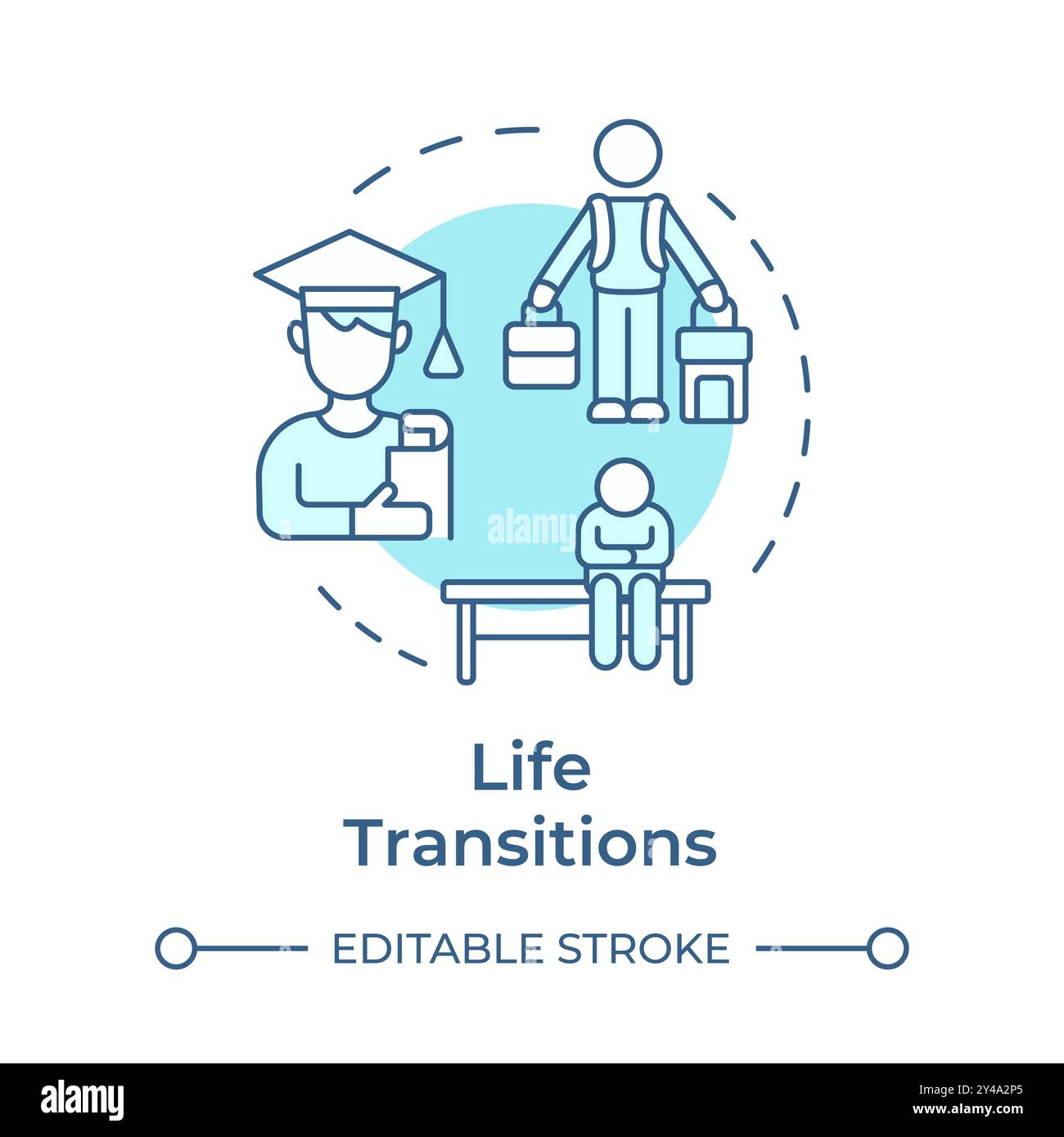 Life transitions soft blue concept icon Stock Vector Image & Art - Alamy