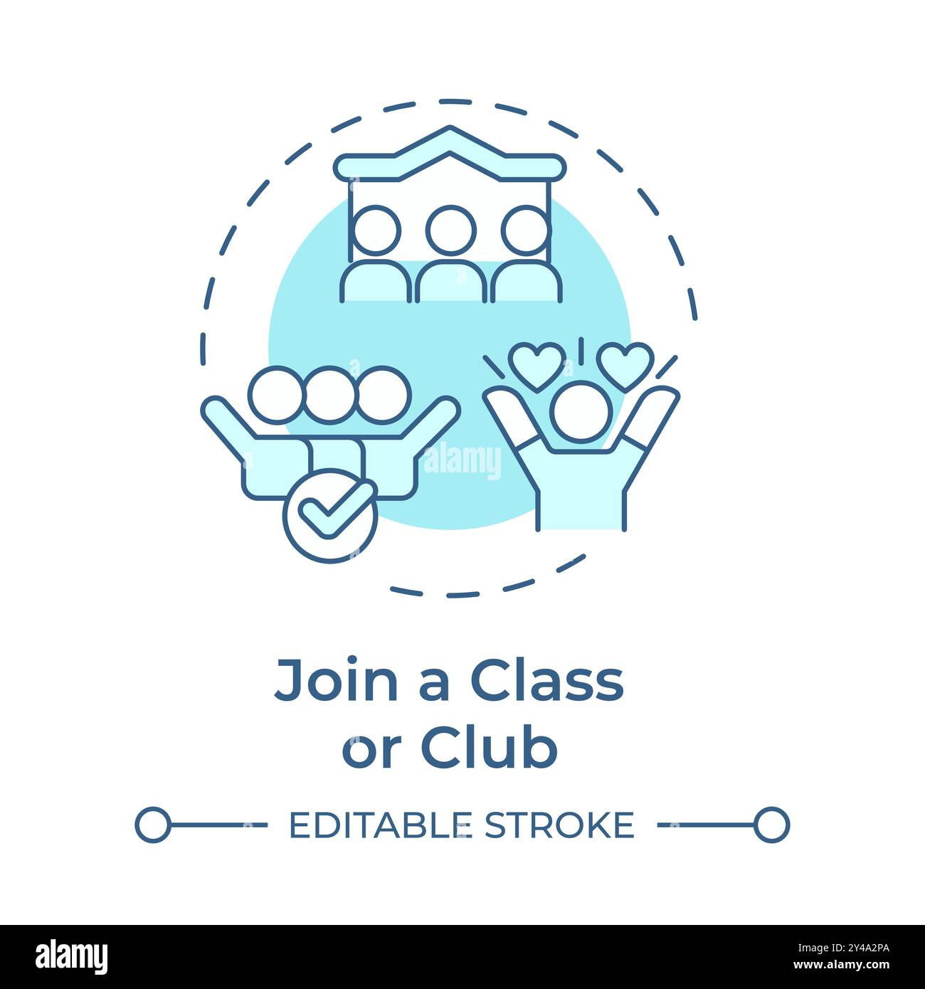 Join class club soft blue concept icon Stock Vector Image & Art - Alamy
