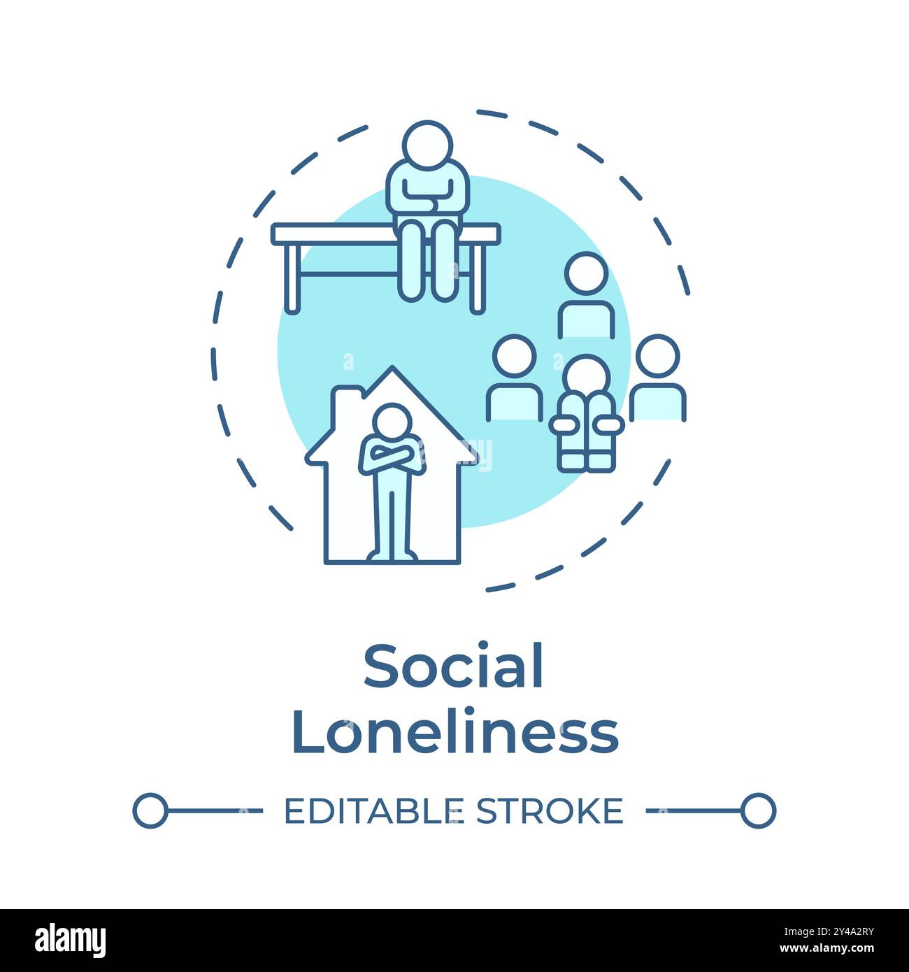 Social loneliness Stock Vector Images - Alamy