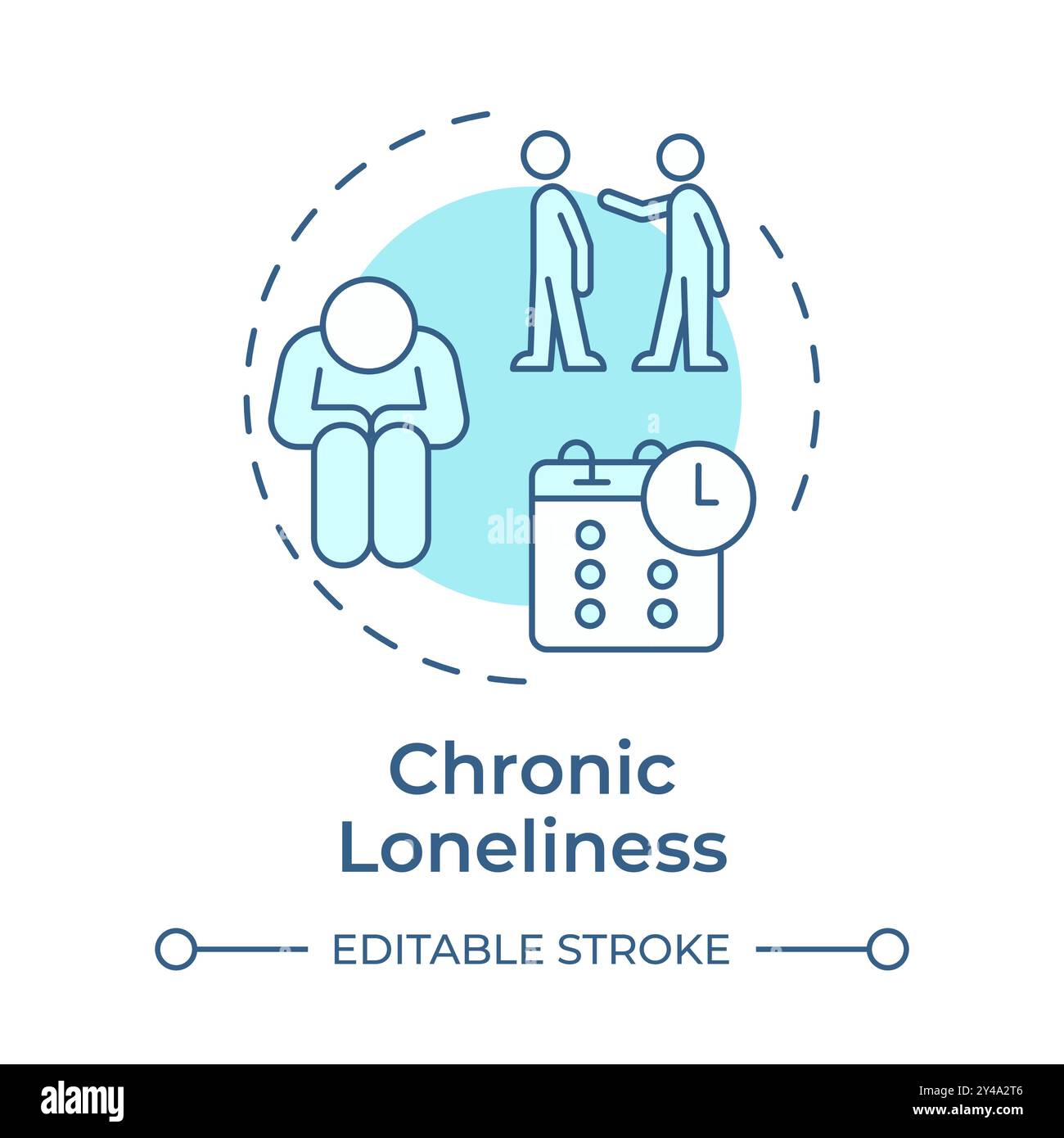Chronic loneliness soft blue concept icon Stock Vector Image & Art - Alamy