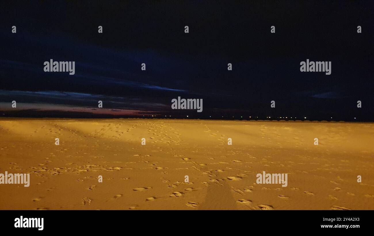 Beach for walking at the night. Sand, sea, dark sky and relax Stock ...