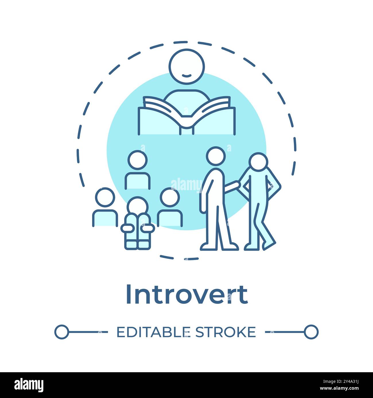 Introvert soft blue concept icon Stock Vector Image & Art - Alamy
