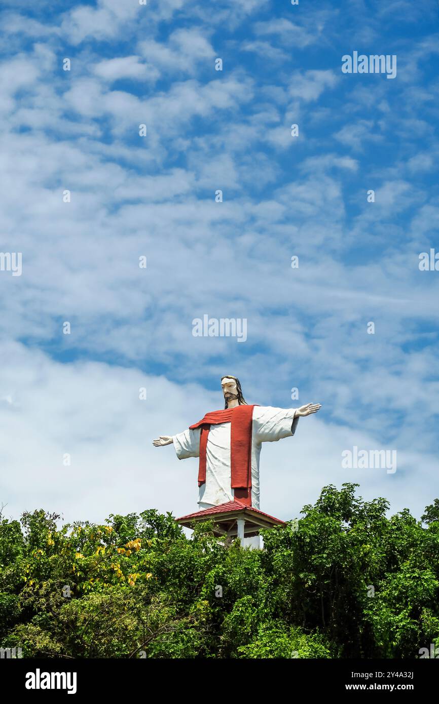 Large statue of Jesus Christ on the SE coast of the mainly Christian ...