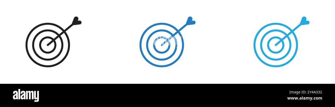 Accuracy icon vector line logo mark or symbol set collection outline ...