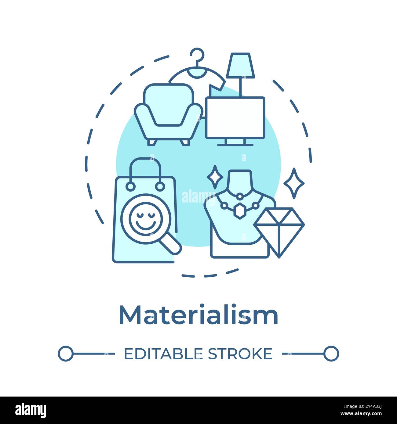 Materialism soft blue concept icon Stock Vector Image & Art - Alamy