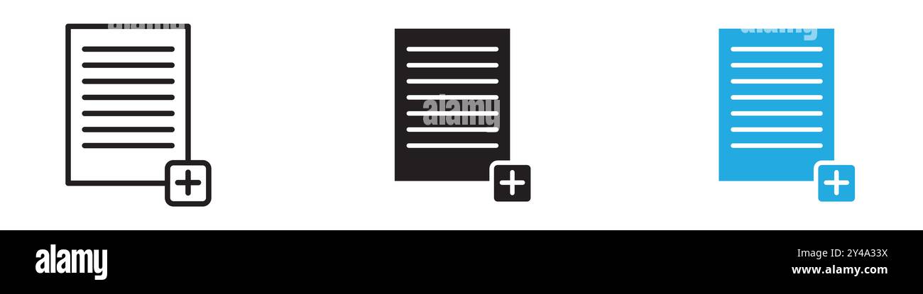 Add document icon vector line logo mark or symbol set collection ...