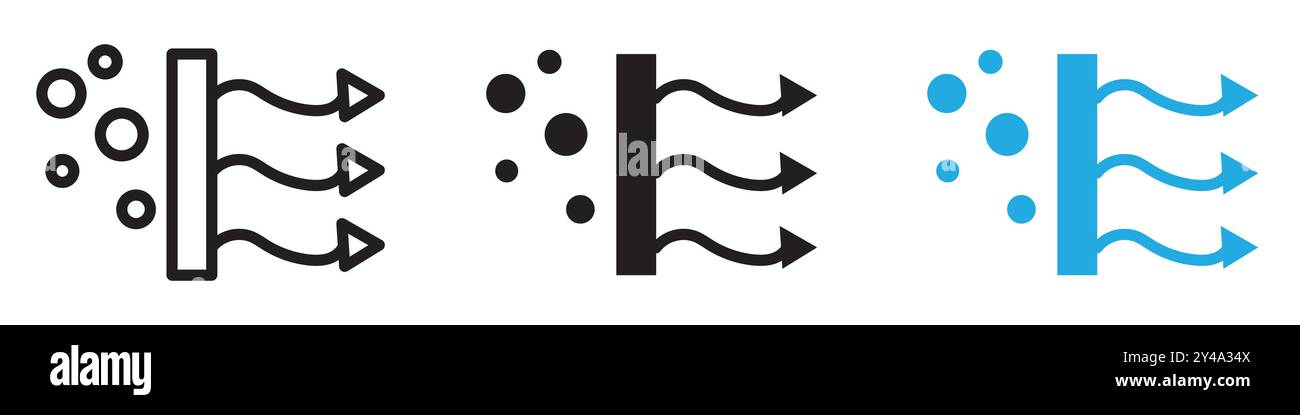 Air purification icon vector line logo mark or symbol set collection ...