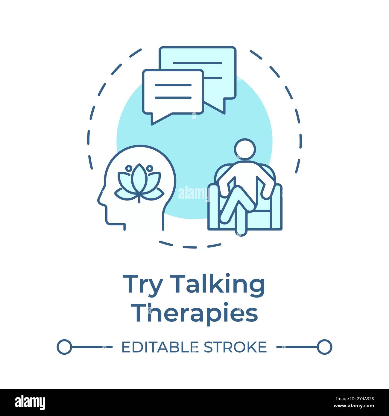 Try talking therapies soft blue concept icon Stock Vector Image & Art ...