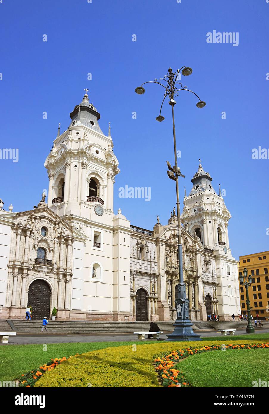The Basilica Cathedral of Lima, Landmark on Plaza Mayor Square, The ...