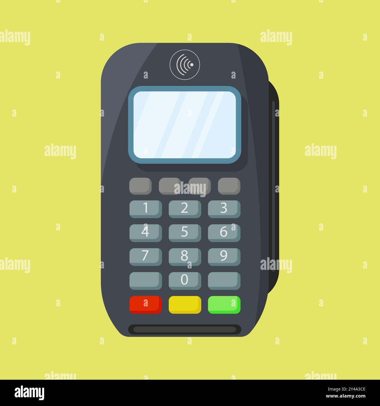 Illustration of a payment terminal, for use in stores and retail ...