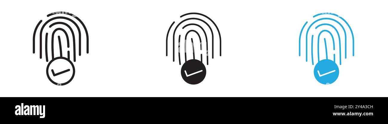 Biometric security icon vector line logo mark or symbol set collection ...