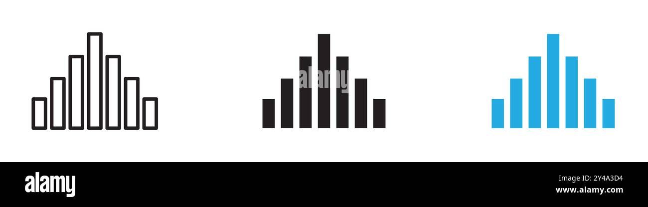 Chart histogram icon vector line logo mark or symbol set collection outline style Stock Vector ...