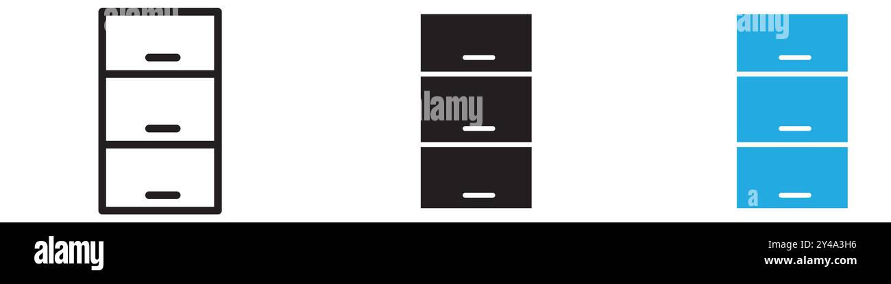 Cabinet icon vector line logo mark or symbol set collection outline ...