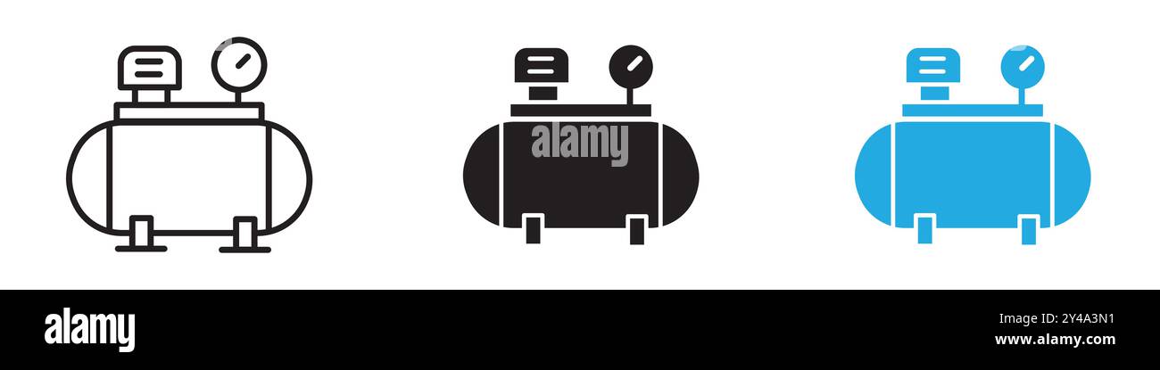 Compressor icon vector line logo mark or symbol set collection outline ...